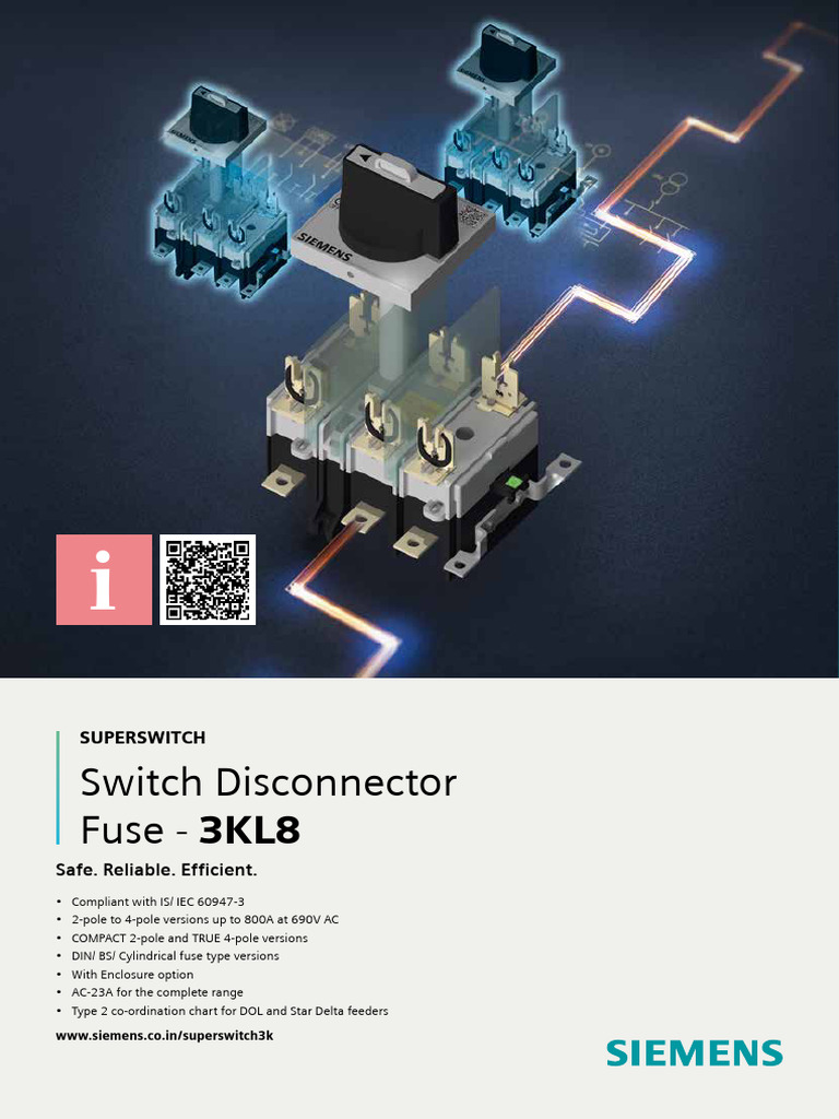 Switch Disconnector Fuse Type 3KL8 | PDF | Fuse (Electrical) | Electrical Wiring