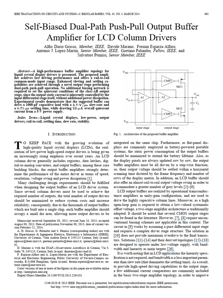 Self Biased Dual Path Push Pull Output B | PDF | Amplifier | Logic Gate