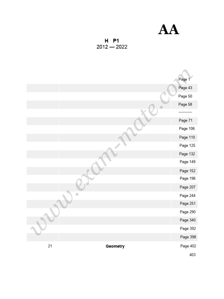 Mathematics AA HL P1 | PDF | Exponential Function | Function (Mathematics)