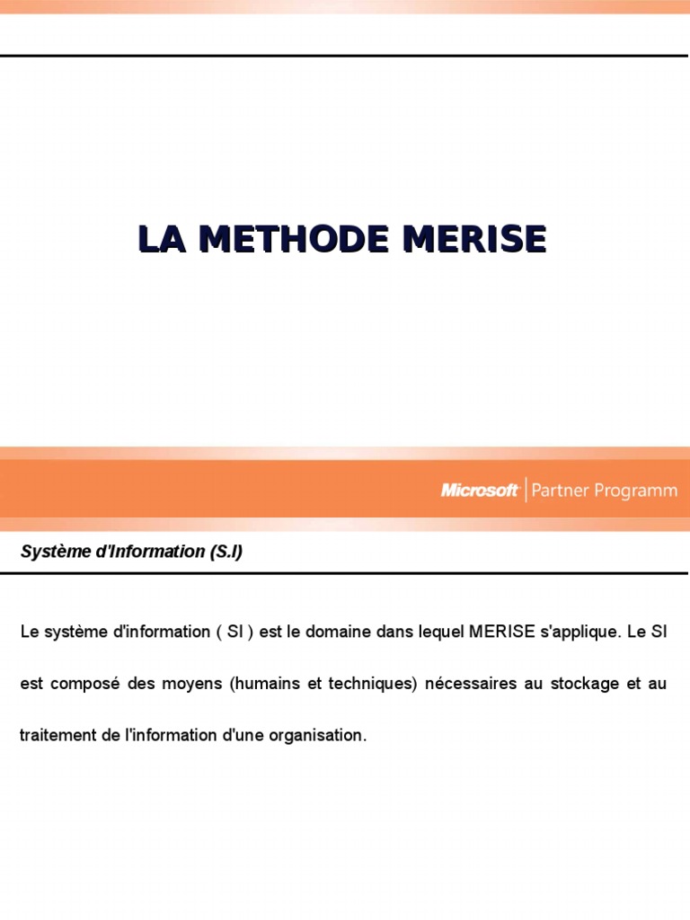 La Methode Merise | PDF | Entité | Informations