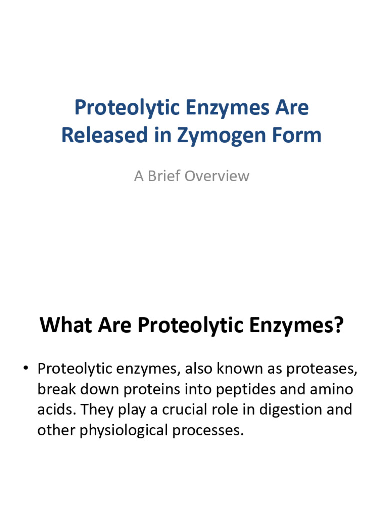 Zymogen Release of Proteolytic Enzymes | PDF