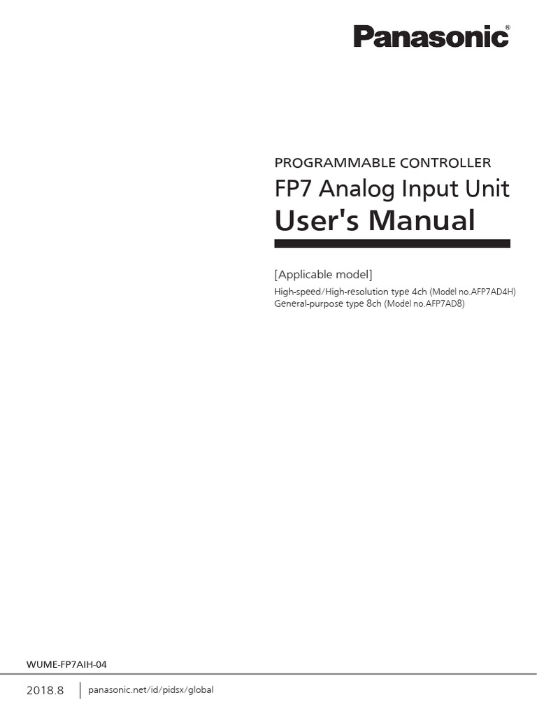 Fp7 Analogin Users E-21 | PDF | Analog To Digital Converter | Electronics