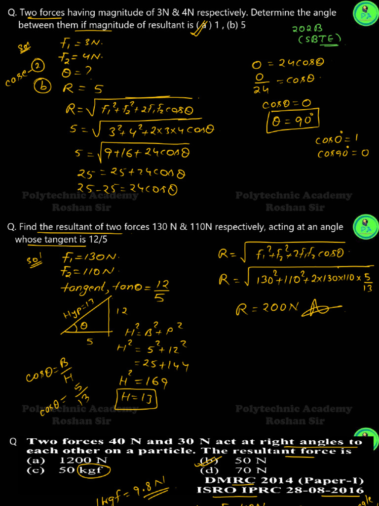 Lect-12 Numerical & Resolving of Several Forces - 56729795 - 2025 - 04!01!10 - 59 | PDF
