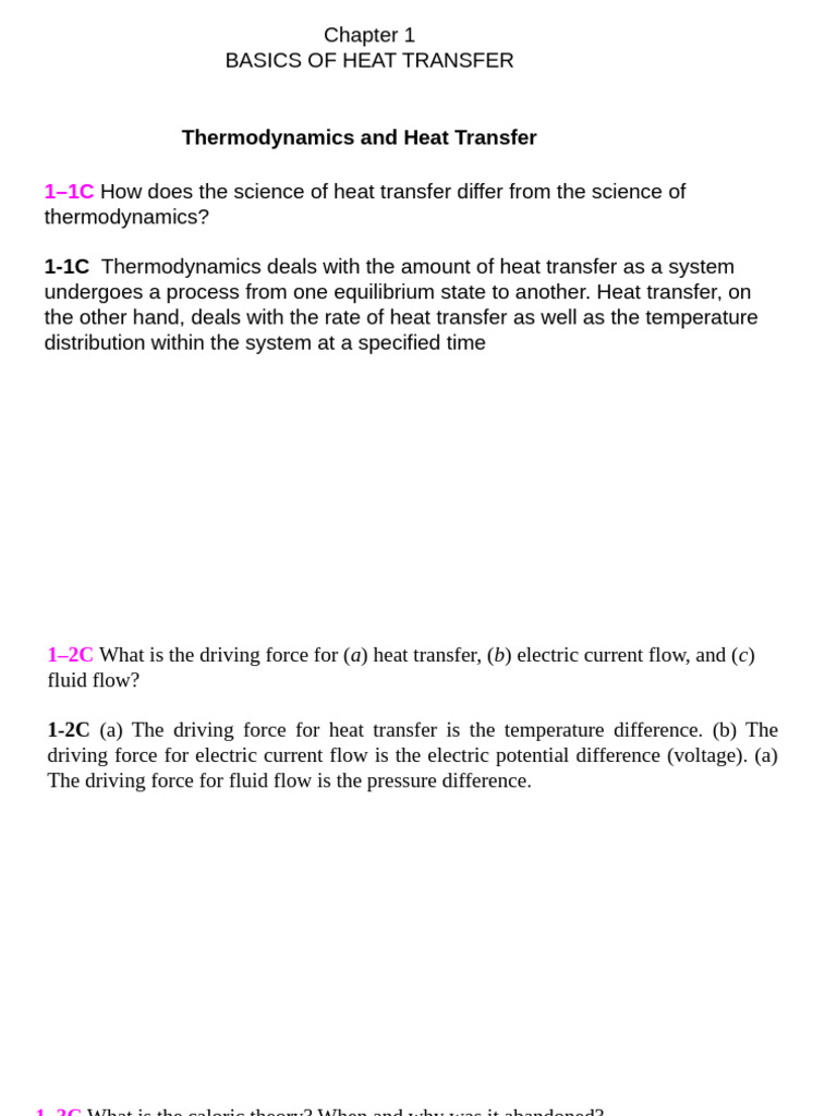 Fundamentals of Heat Transfer Concepts | PDF | Heat Transfer | Heat
