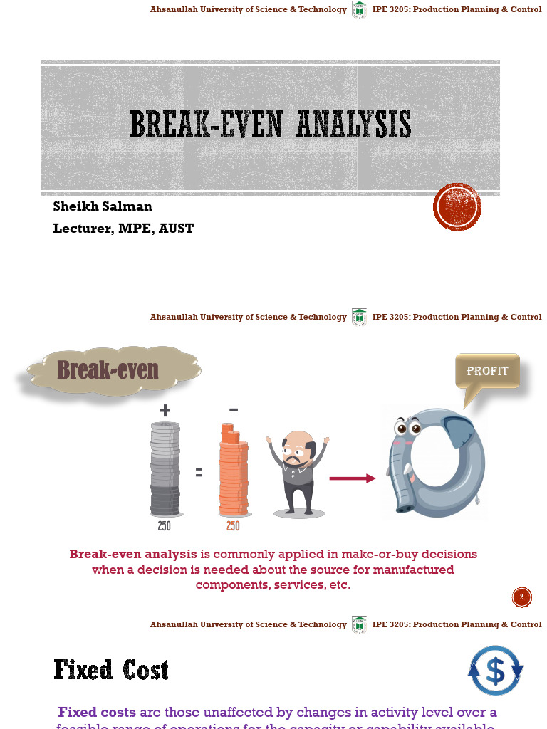 4. Break-even Analysis | PDF | Net Present Value | Internal Rate Of Return