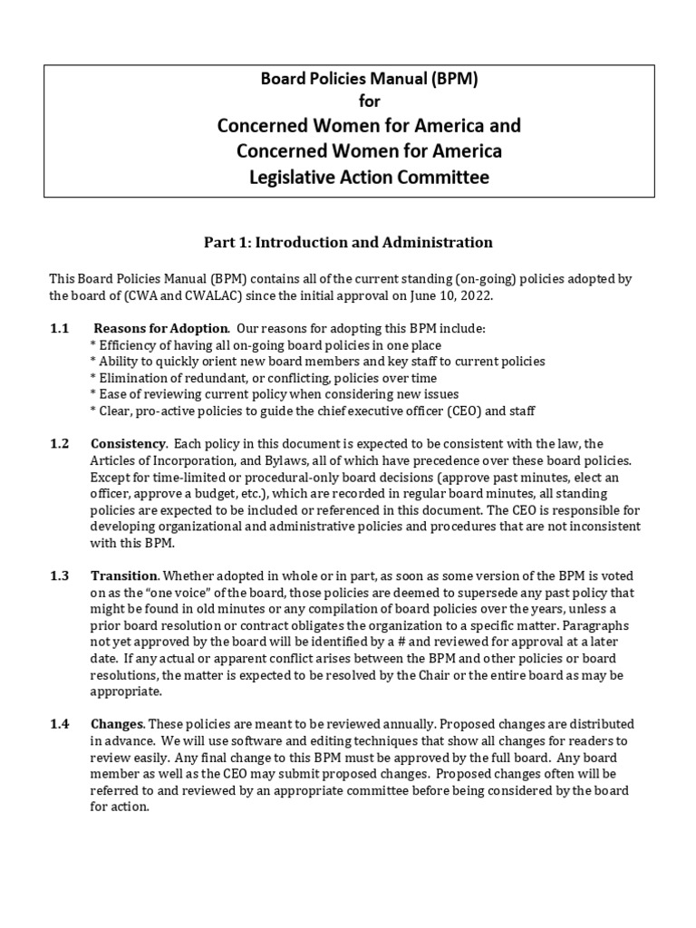 Board Policy Manual - Final - Approved by Board - June 2022 | PDF ...