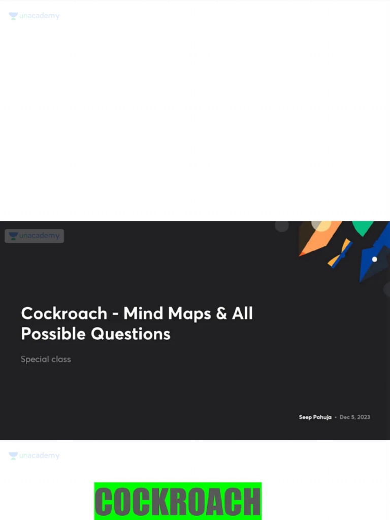 Cockroach Mind Maps All Possible Questions With Anno | PDF