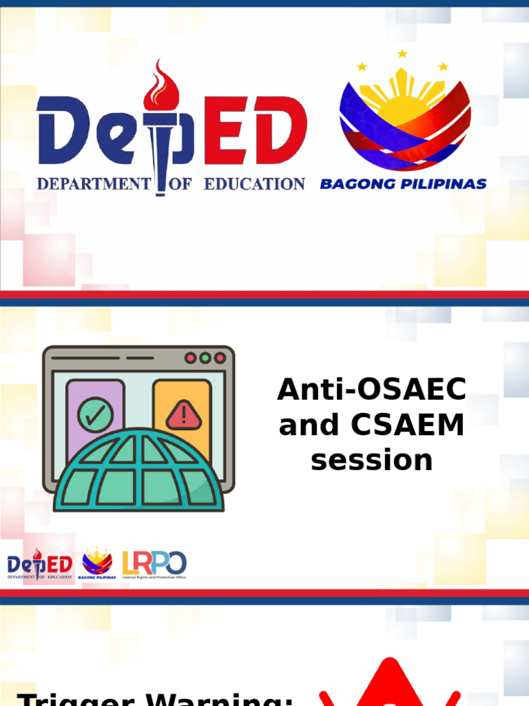 Grades 11 to 12 Anti- OSAEC and CSAEM Session- Preventing Sexual Abused ...