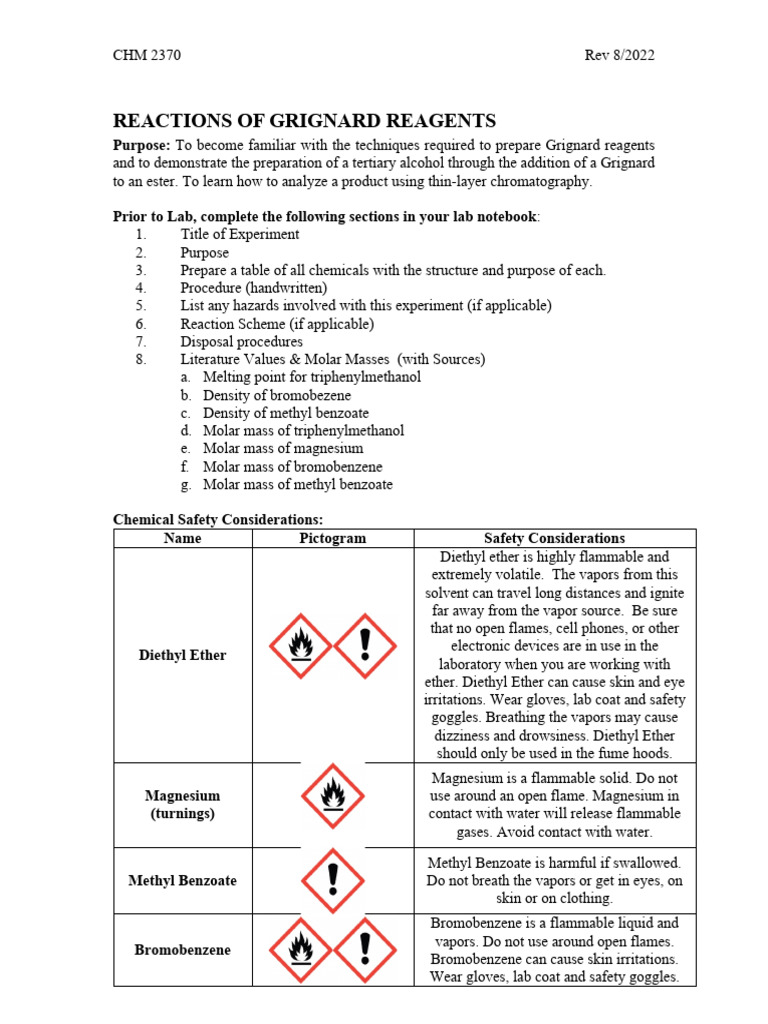 Grignard 8 - 22 | PDF | Thin Layer Chromatography | Chemistry