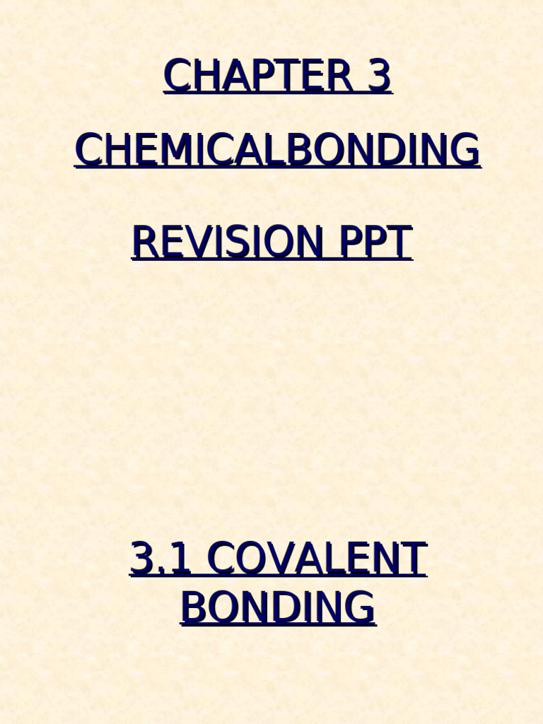 Final Revision PPT Unit 3 | PDF | Ion | Chemical Bond