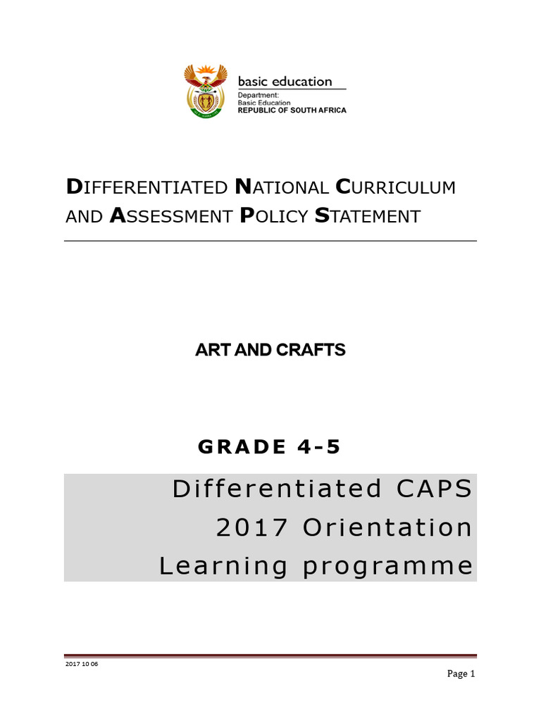 Art and Crafts Grade 4 -5_Subject Statements | PDF | Learning | Curriculum