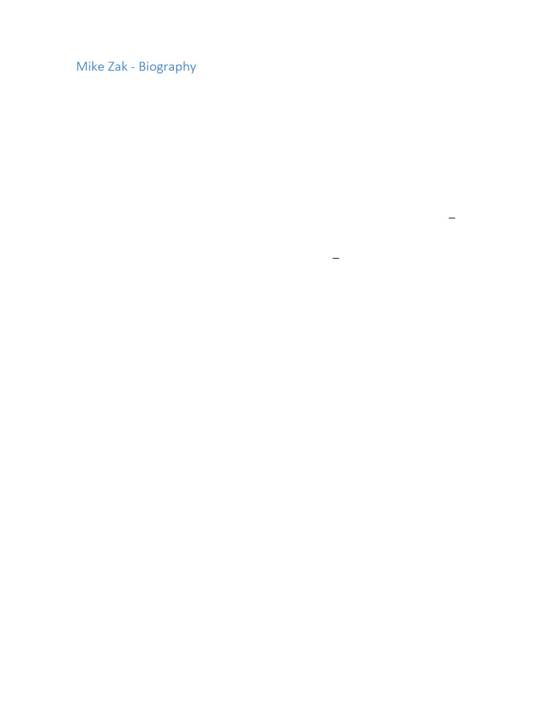 Mike Zak - Bio | PDF