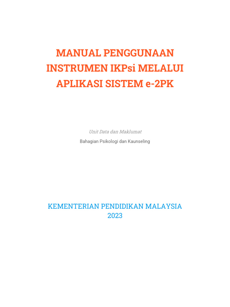 MANUAL PENGGUNAAN IKPsi | PDF