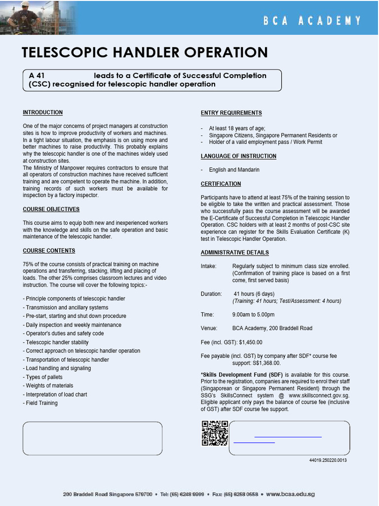 0013 (Telescopic Handler Operation) | PDF