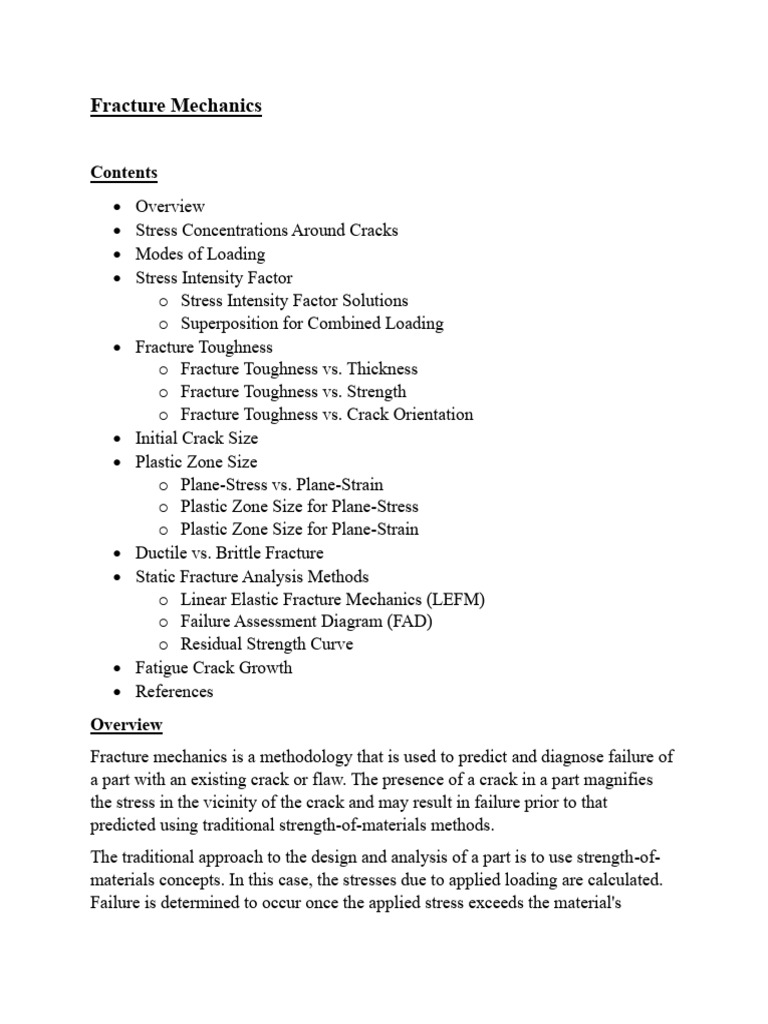 Understanding Fracture Mechanics Concepts | PDF | Fracture Mechanics ...