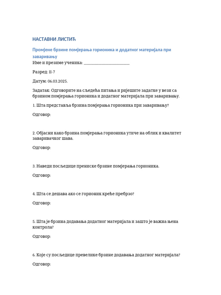 Nastavni_listic_Promjene_brzine_gorionika | PDF