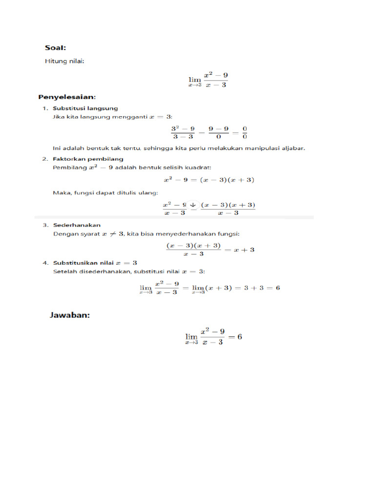 Soal Kalkulus Limit | PDF