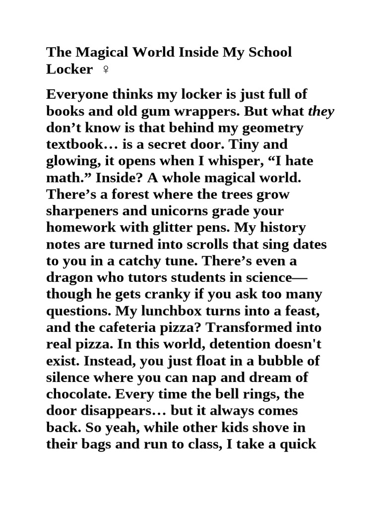 The Magical World Inside My School Locker ? | PDF