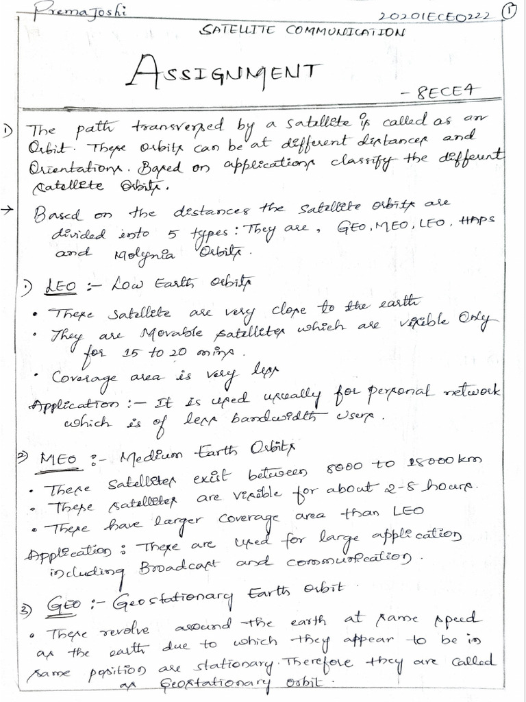 Sat Com Assignment | PDF