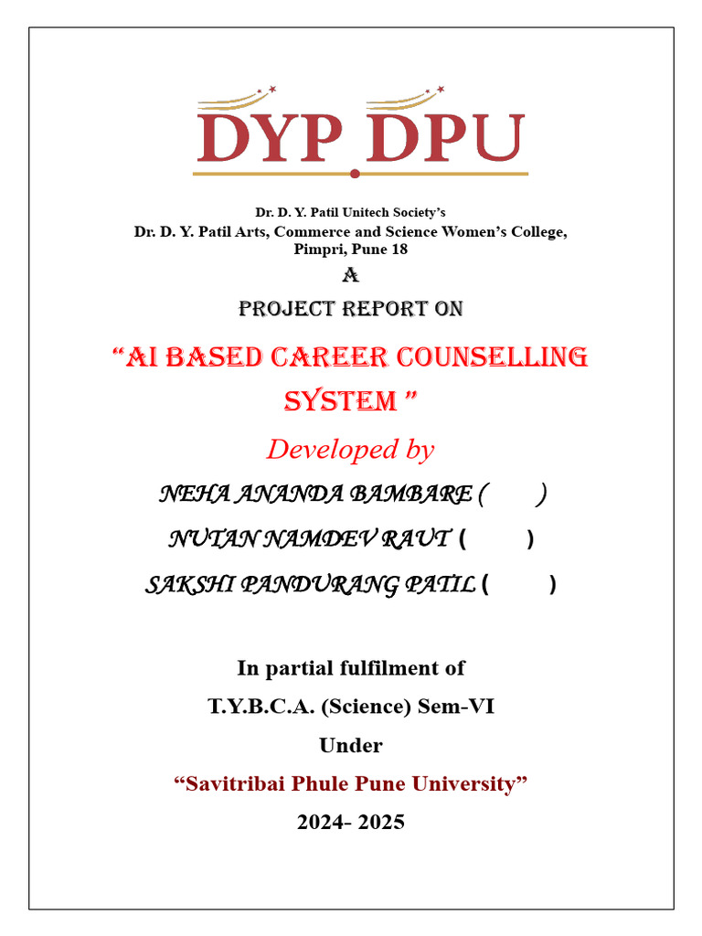 Report - AI Based Career Counselling Print2 | PDF | Artificial ...