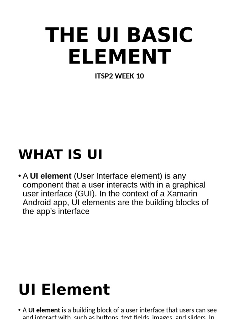 The Ui Basic Element Week10 | PDF