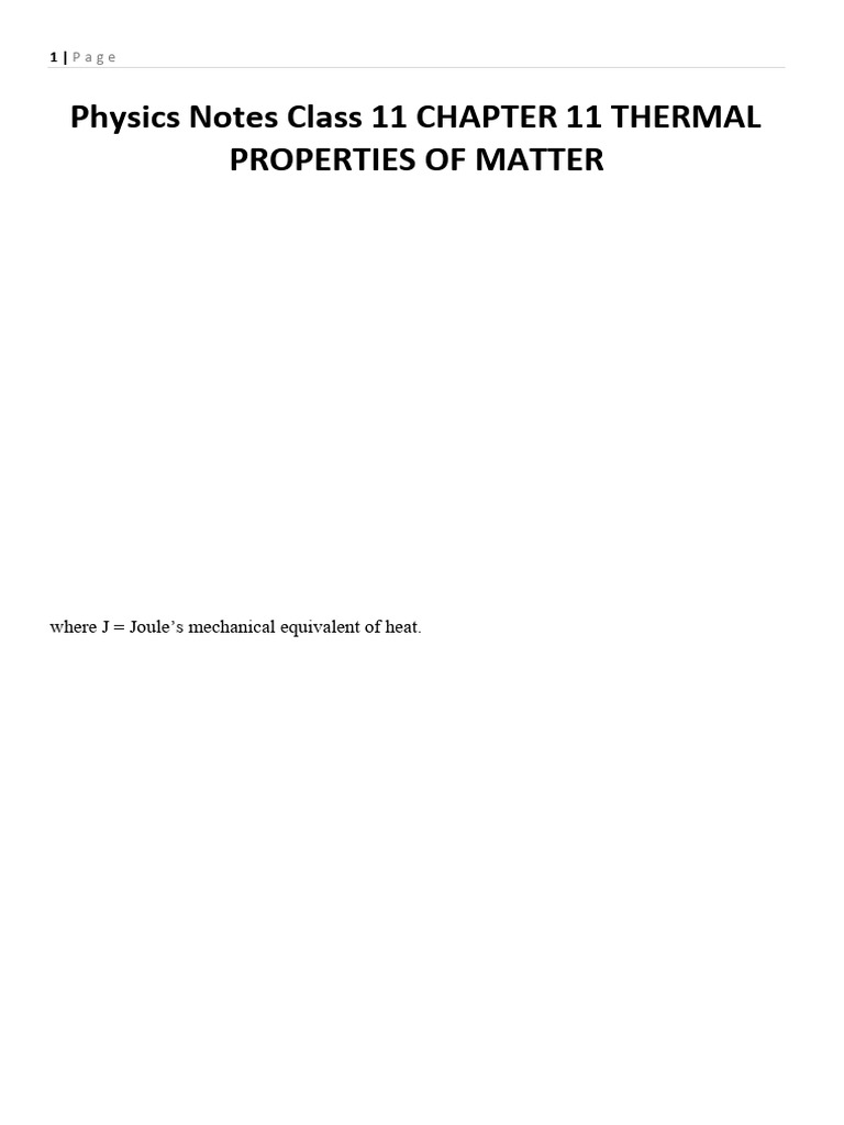 Thermal Properties of Matter | PDF | Thermal Expansion | Heat Capacity