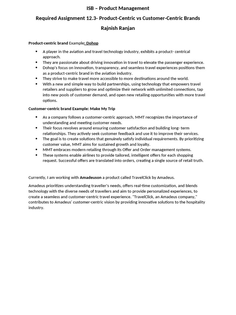ISB - PM - Week 12 - Required Assignment 12.3 - Rajnish Ranjan | PDF