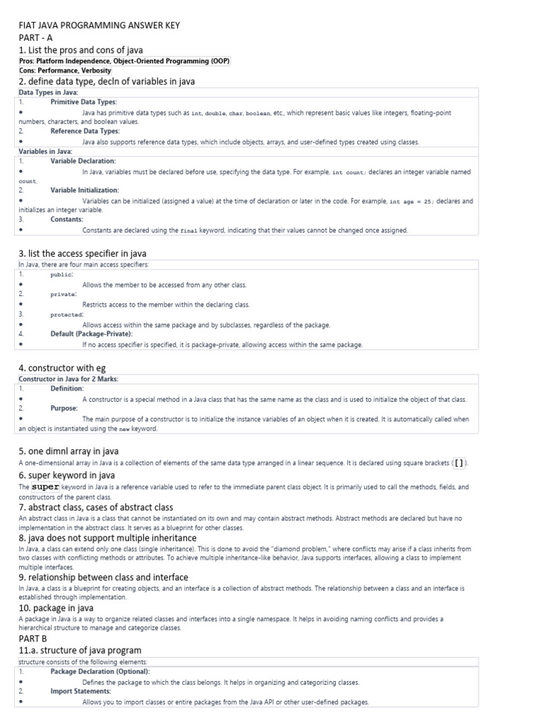 22CS202 Java Progg Anskey Fiat Siat Me Ese 2022-2023 | PDF | Class (Computer Programming ...