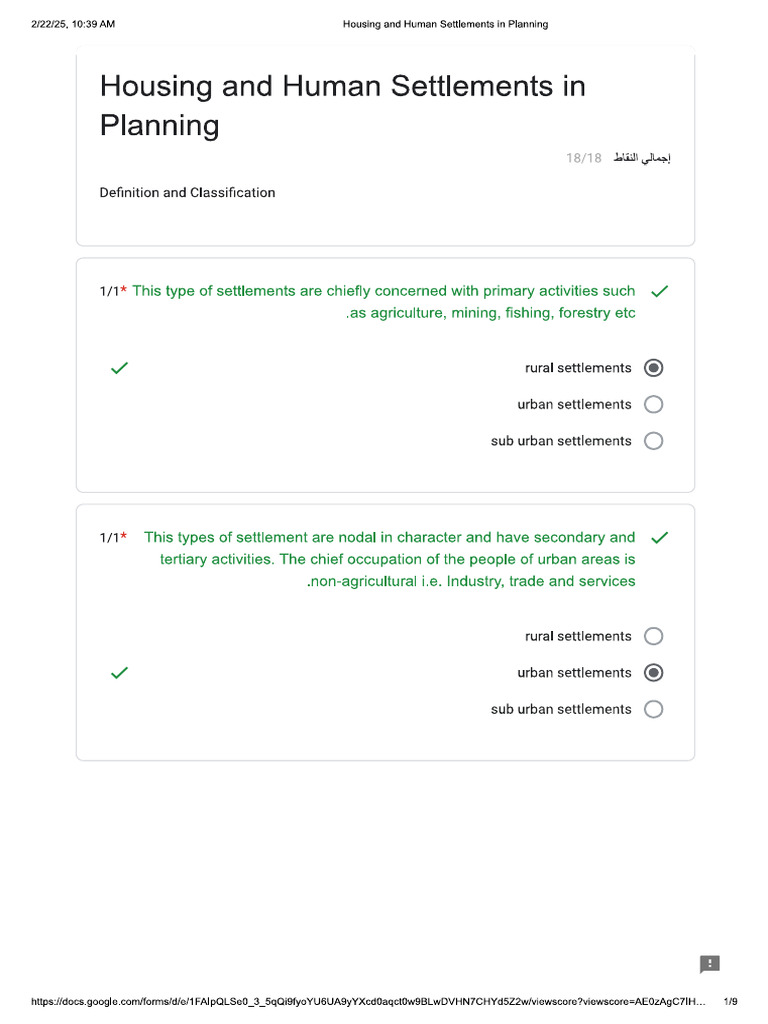 Housing and Human Settlement | PDF