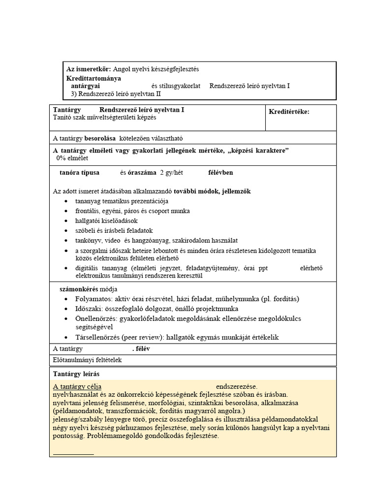 TAN - VMT - Angol Rendszerező Nyelvtan 1. | PDF