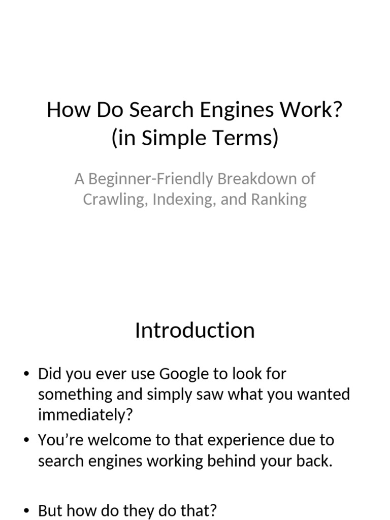 Search Engine Working Simple Terms | PDF