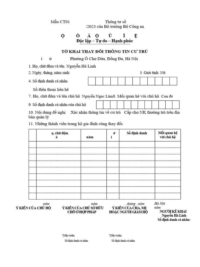 CT01 Thông Tư 66 BCA | PDF