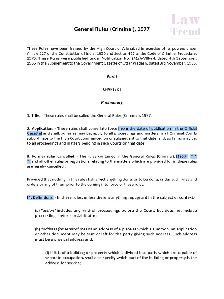General Rules for Criminal Courts, 1977 | PDF | Common Law | Judiciaries