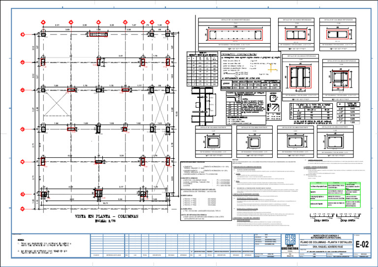 Grupo Geoestructural: Plano de Columnas - Planta Y Detalles | PDF ...