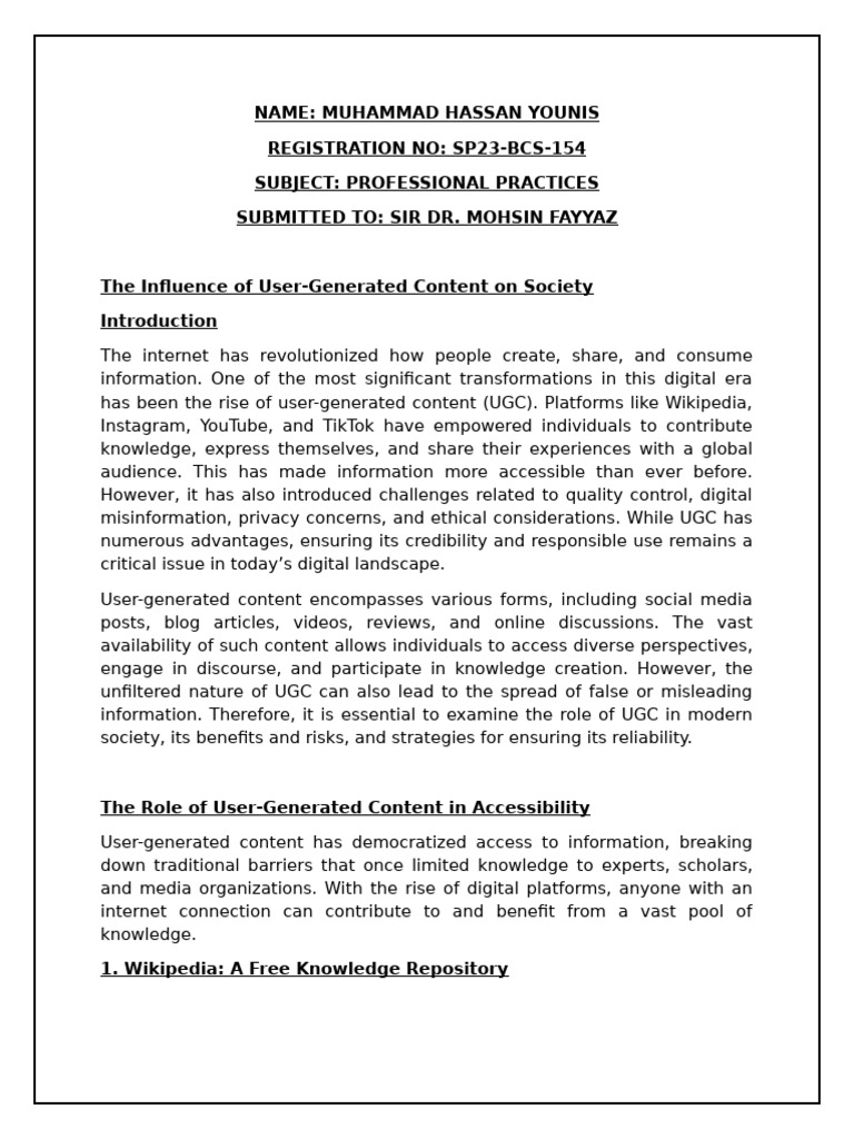 Professional Practice Assignment 01 | PDF | Wikipedia | Social Media