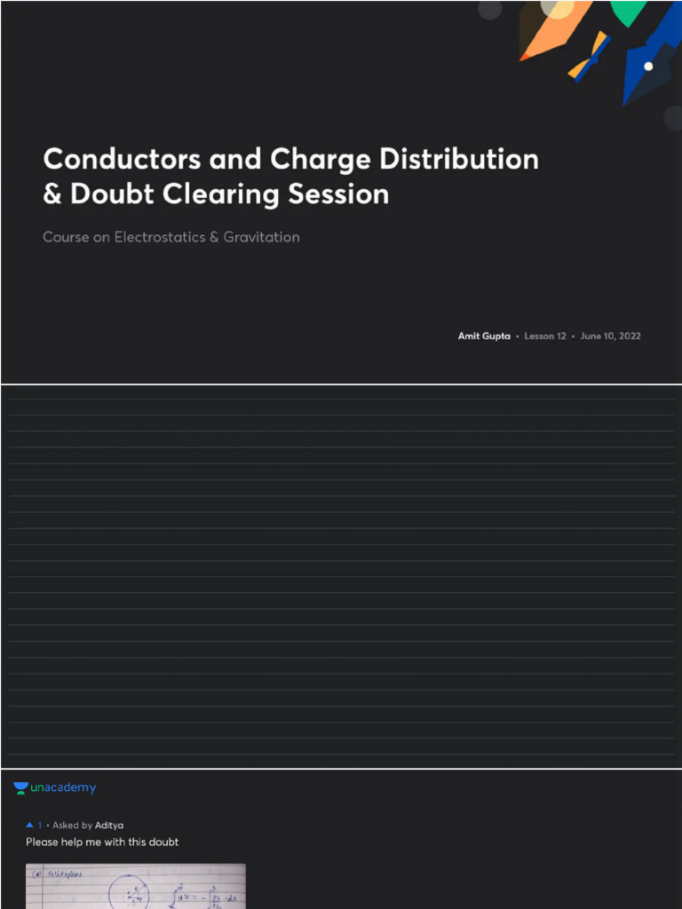 Conductors and Charge Distribution Doubt Clearing Session With Anno | PDF
