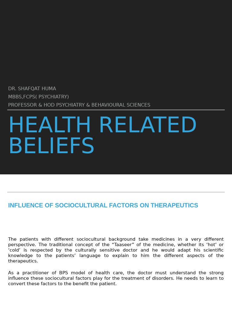 Health Beliefs and Treatment Compliance | PDF | Health Care | Medicine