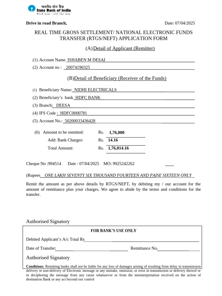 Blank Form Sbi | PDF