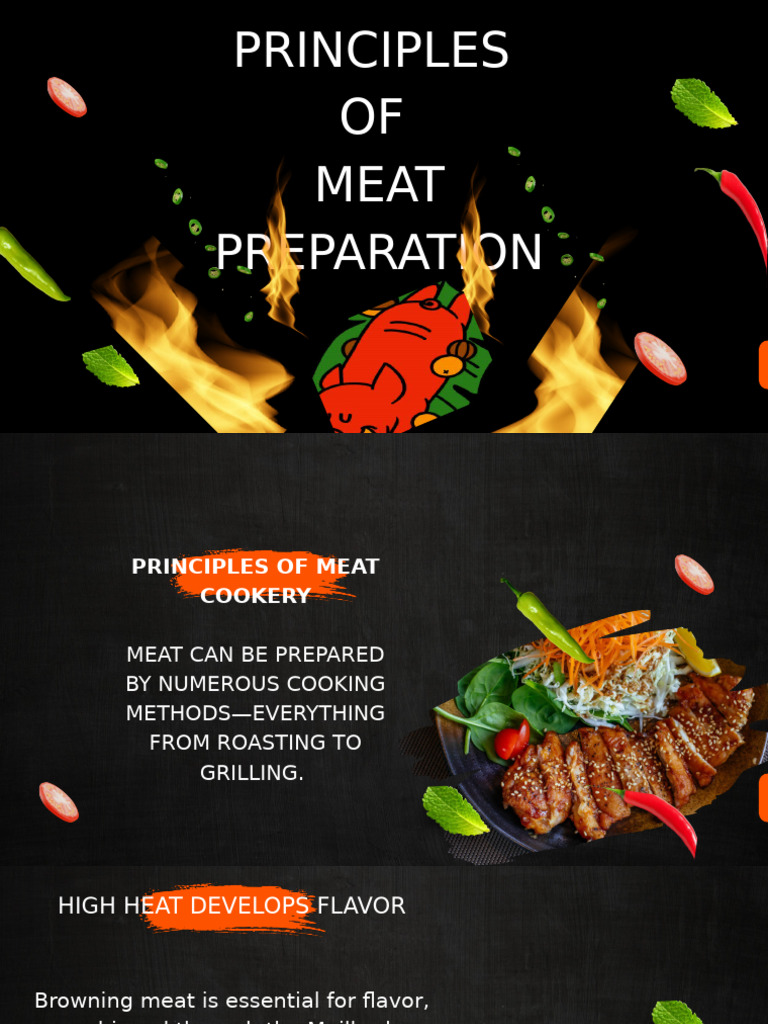 Principles of Meat Preparation | PDF | Cooking | Lamb And Mutton