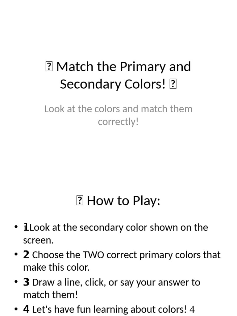 Match Primary Secondary Colors | PDF