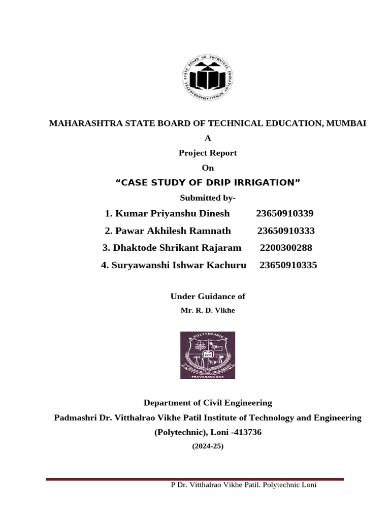 Drip - Irrigation - Project (2) (1) 1 | PDF | Irrigation | Soil