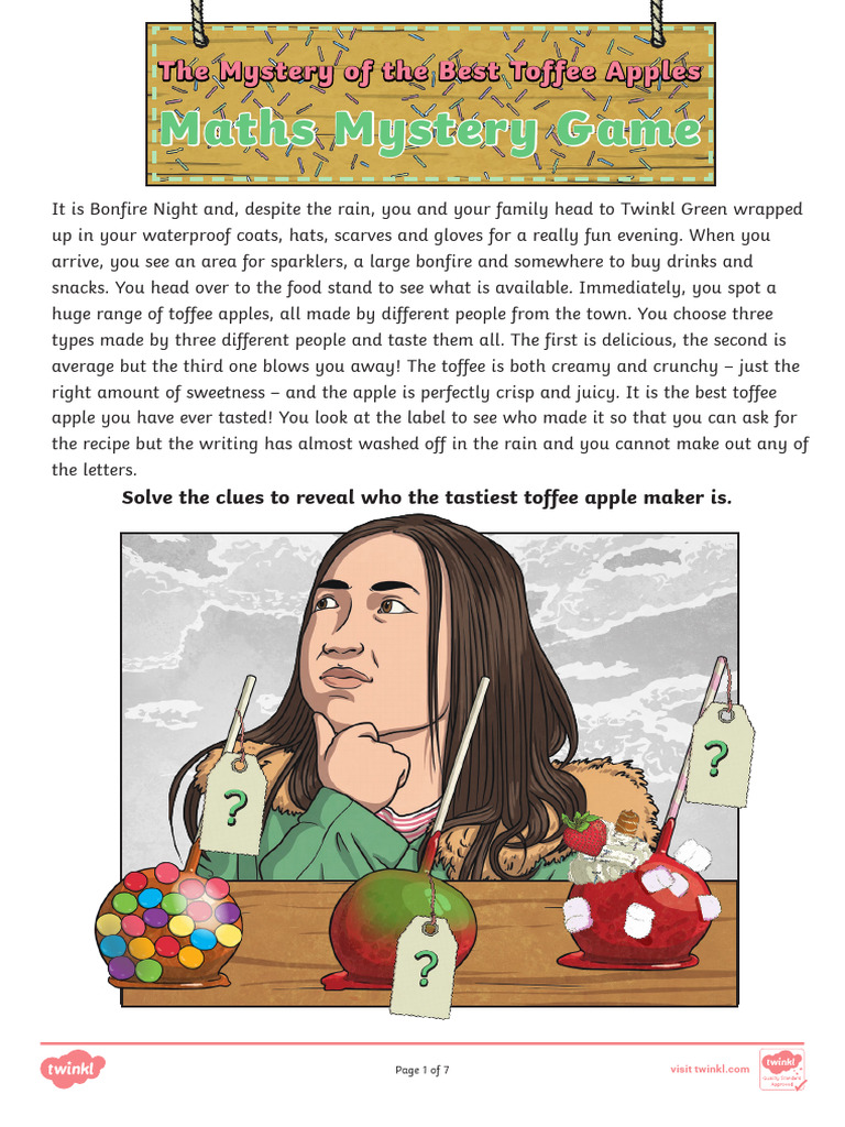 Toffee Apple Mystery Challenge | PDF | Writing