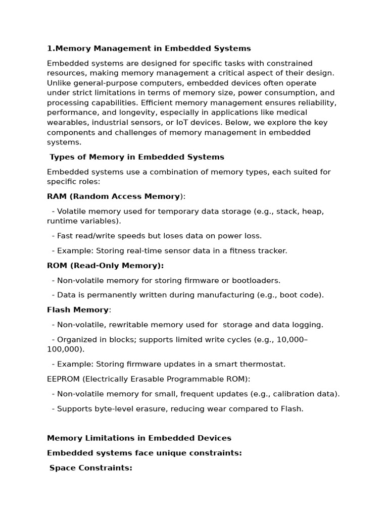 Memory Management in Embedded Systems | PDF | Computer Data Storage ...