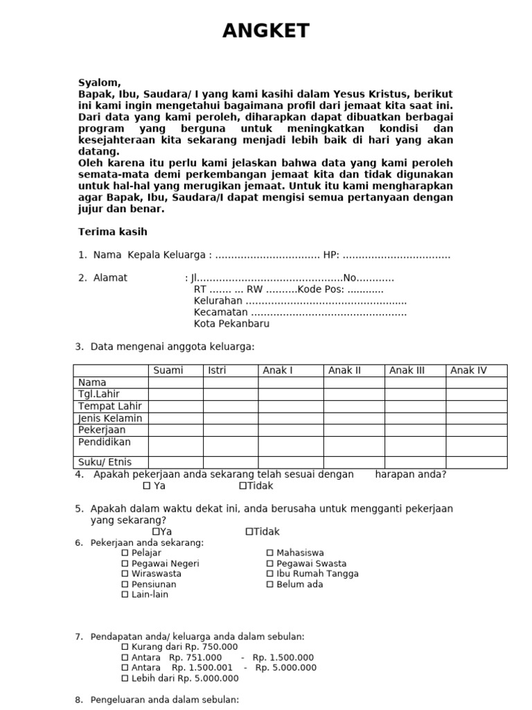 ANGKET | PDF
