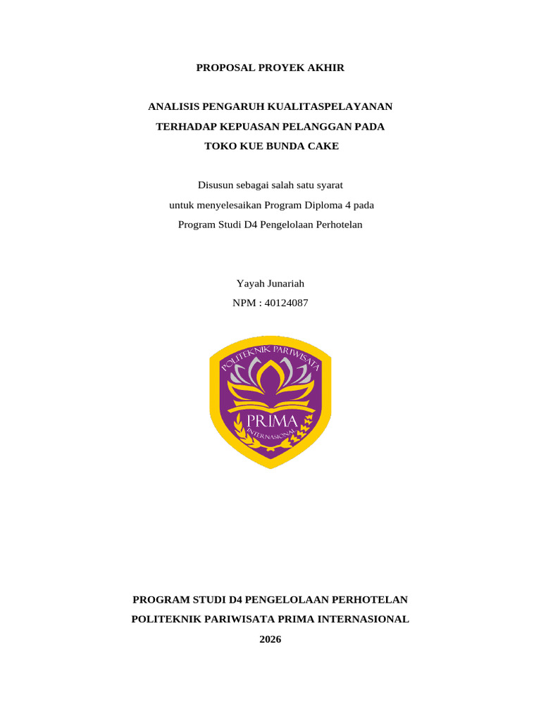 Proposal Proyek Akhir Yayah Junariah | PDF