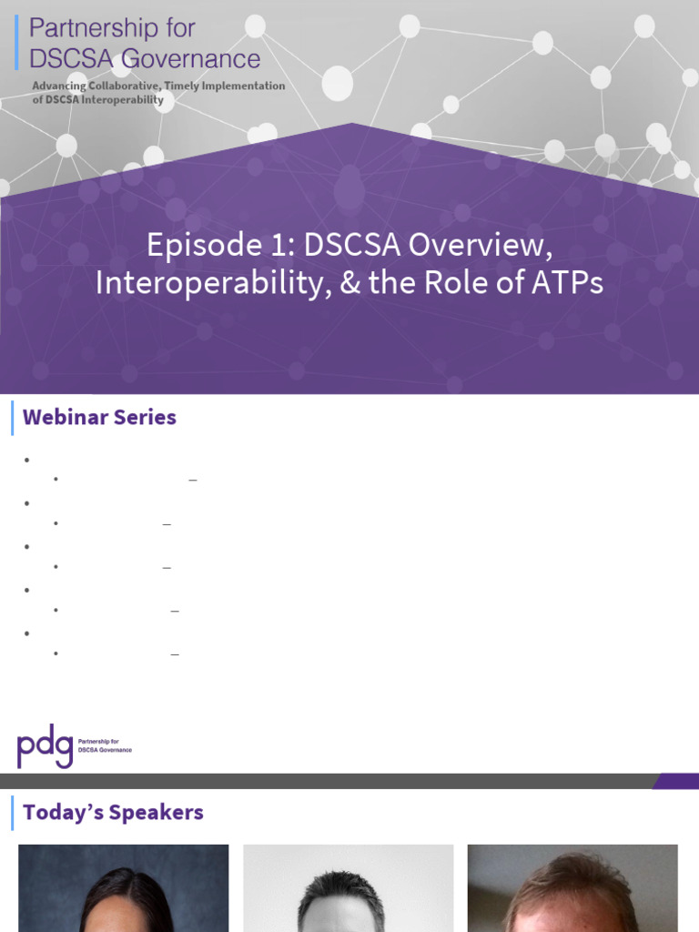 DSCSA Interoperability Webinar Series | PDF | Health Sciences | Medicinal Chemistry