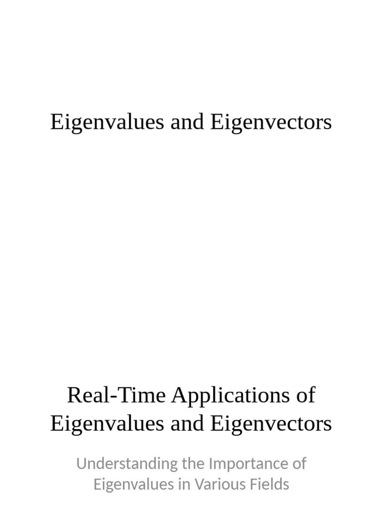 Eigenvalues and Eigenvectors | PDF | Eigenvalues And Eigenvectors | Principal Component Analysis