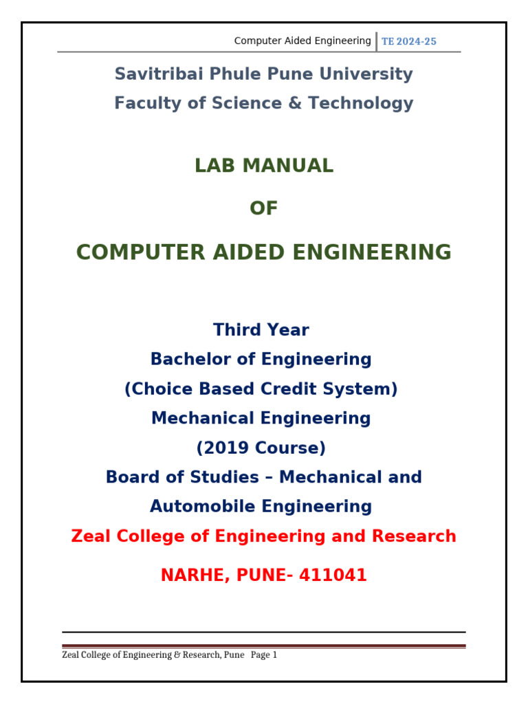 CAE Lab Manual For Students - Blank-1 | PDF | Stress (Mechanics ...