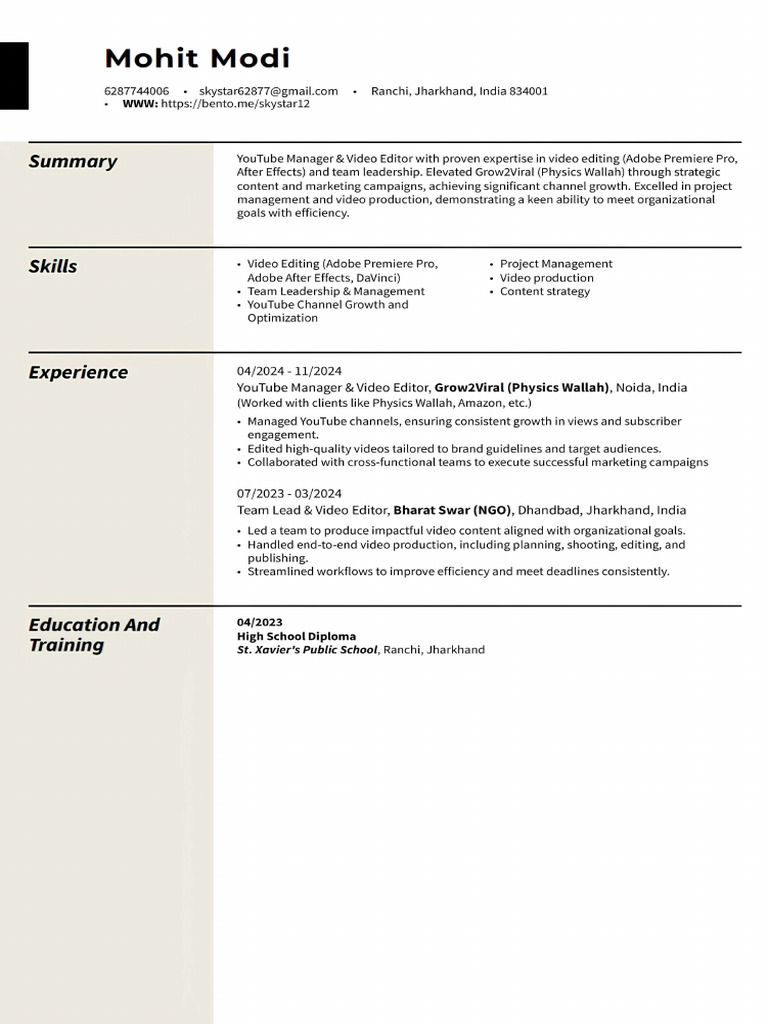 Resume Template | PDF