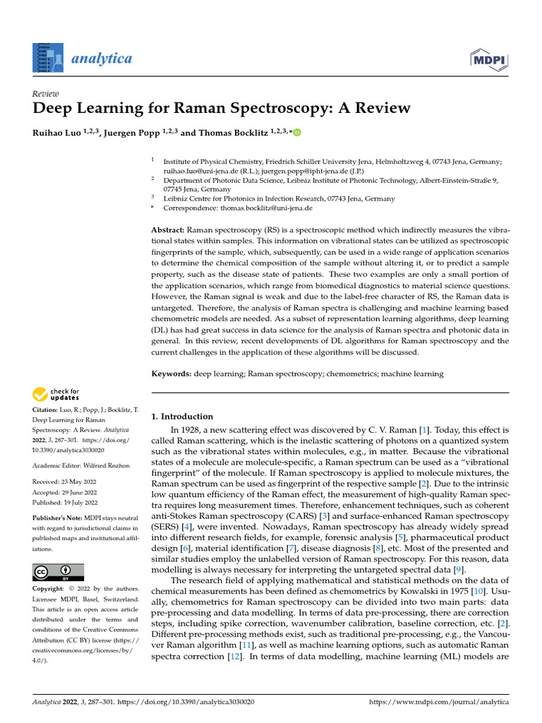 analytica-03-00020 | PDF | Deep Learning | Raman Spectroscopy